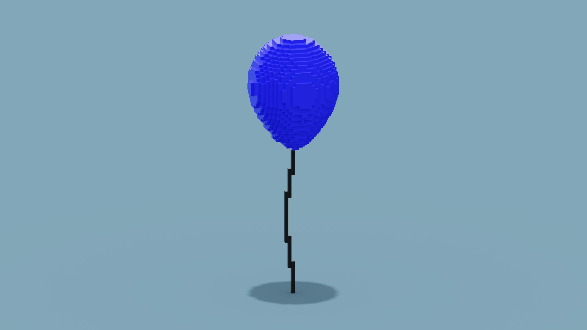 3D Voxel Blue Balloon Model - TurboSquid 1975520