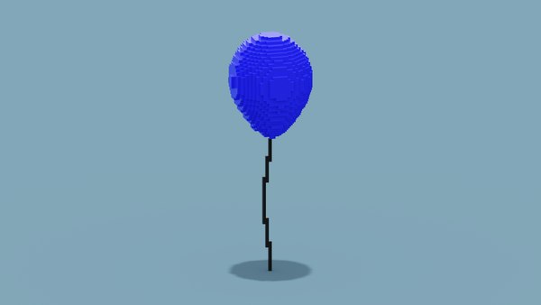 3D Voxel Blue Balloon model - TurboSquid 1975520
