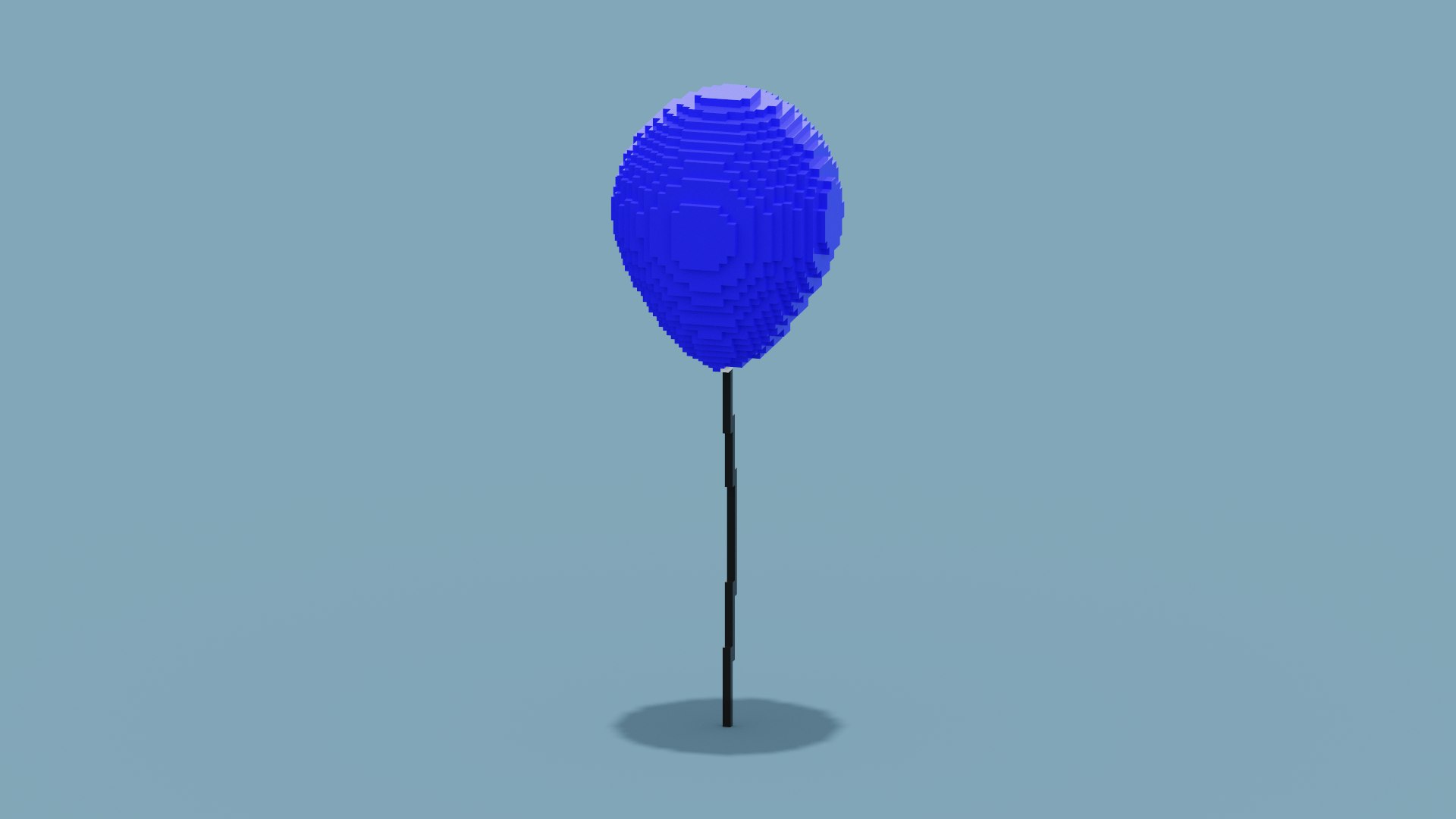 3D Voxel Blue Balloon Model - TurboSquid 1975520