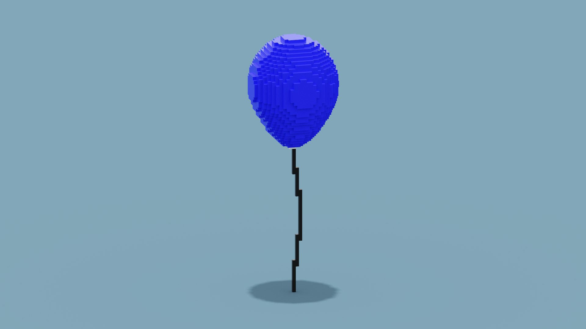 3D Voxel Blue Balloon Model - TurboSquid 1975520