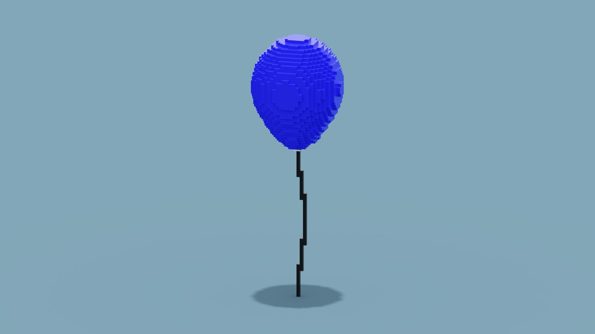 3D Voxel Blue Balloon Model - TurboSquid 1975520