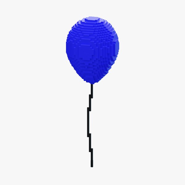 3D Voxel Blue Balloon model - TurboSquid 1975520