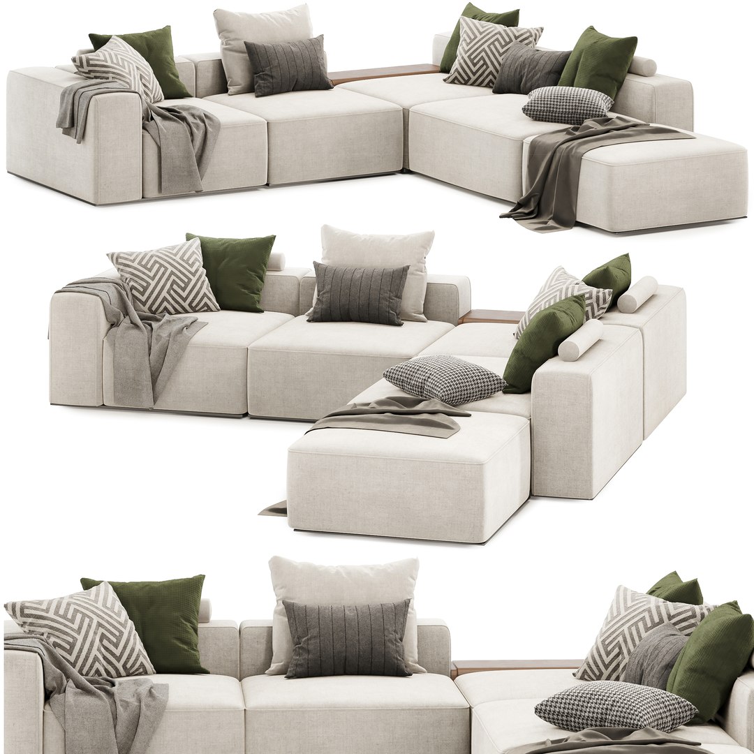 3D Westside Corner Modular Sofa By Poliform Model - TurboSquid 2144434