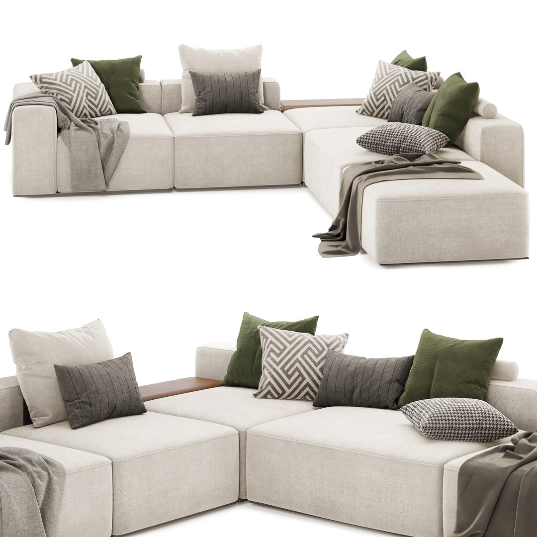 3D Westside Corner Modular Sofa By Poliform Model - TurboSquid 2144434