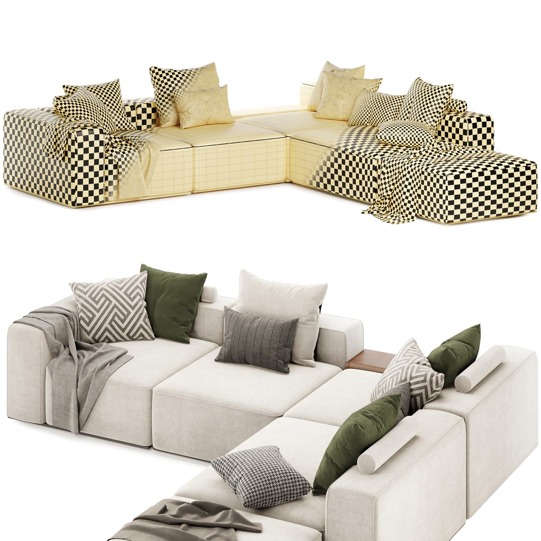 3D Westside Corner Modular Sofa By Poliform Model - TurboSquid 2144434