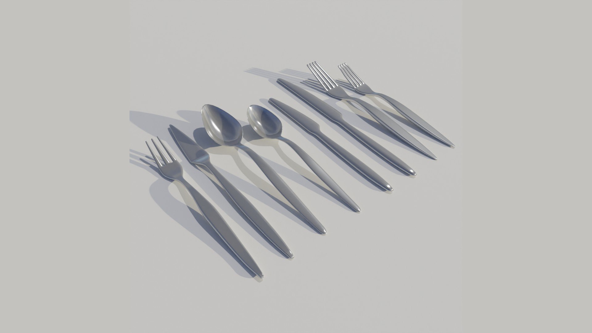 3D model Cutlery Set - 8 Pieces - TurboSquid 1937388