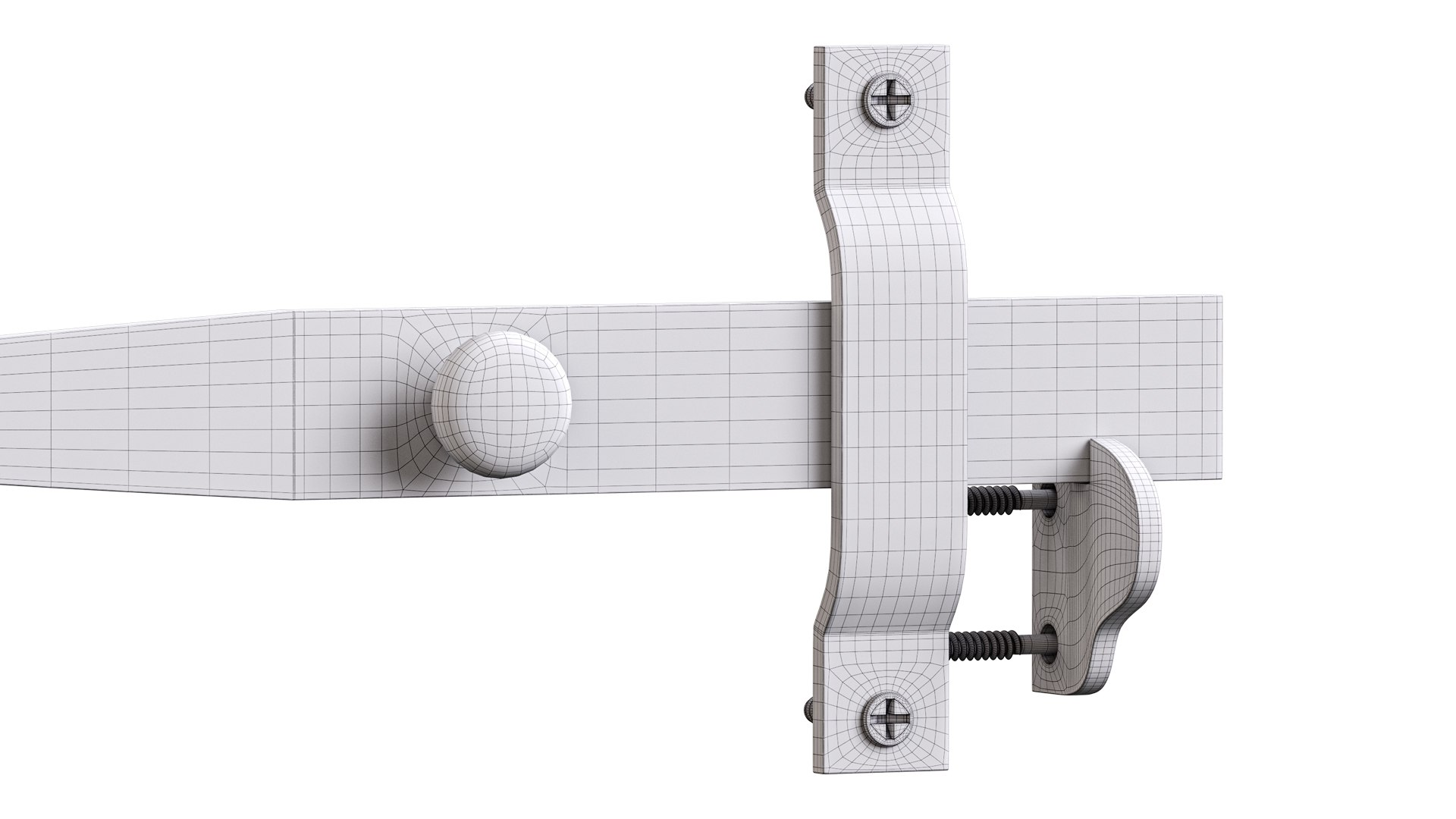 Cast Iron Gate Latch Bar Catch 3D Model - TurboSquid 2346943