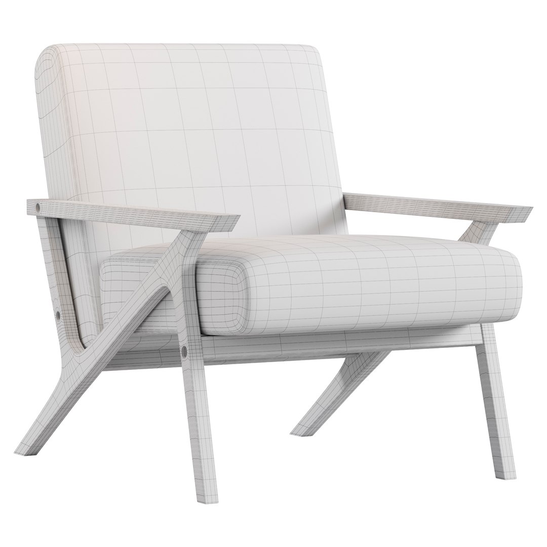 Modrest Candea Mid Century Walnut Armchair Model - TurboSquid 2115282