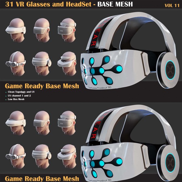 modelo 3d 32 Gafas y cascos VR BASE MESH - VOL 11 - TurboSquid 2249511