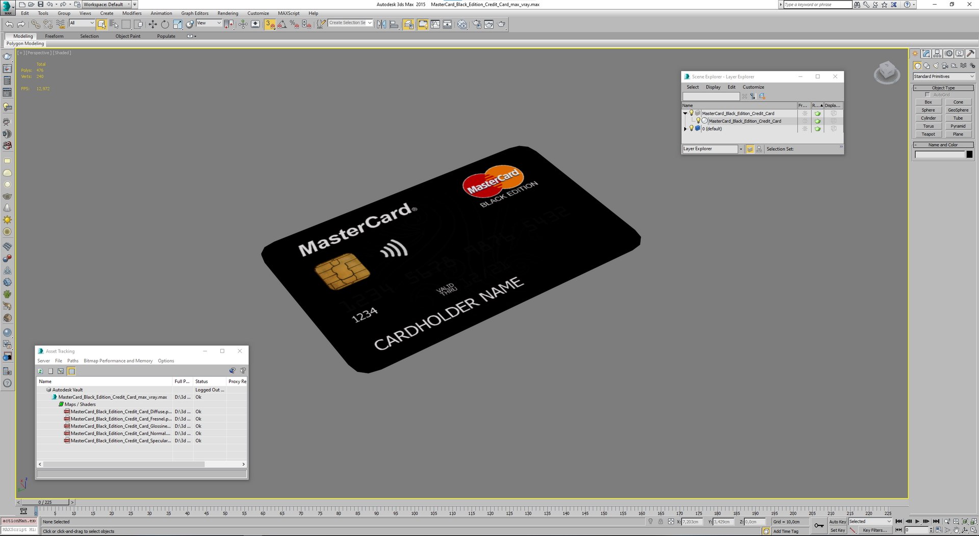 3D MasterCard Black Edition Credit Card - TurboSquid 2046429