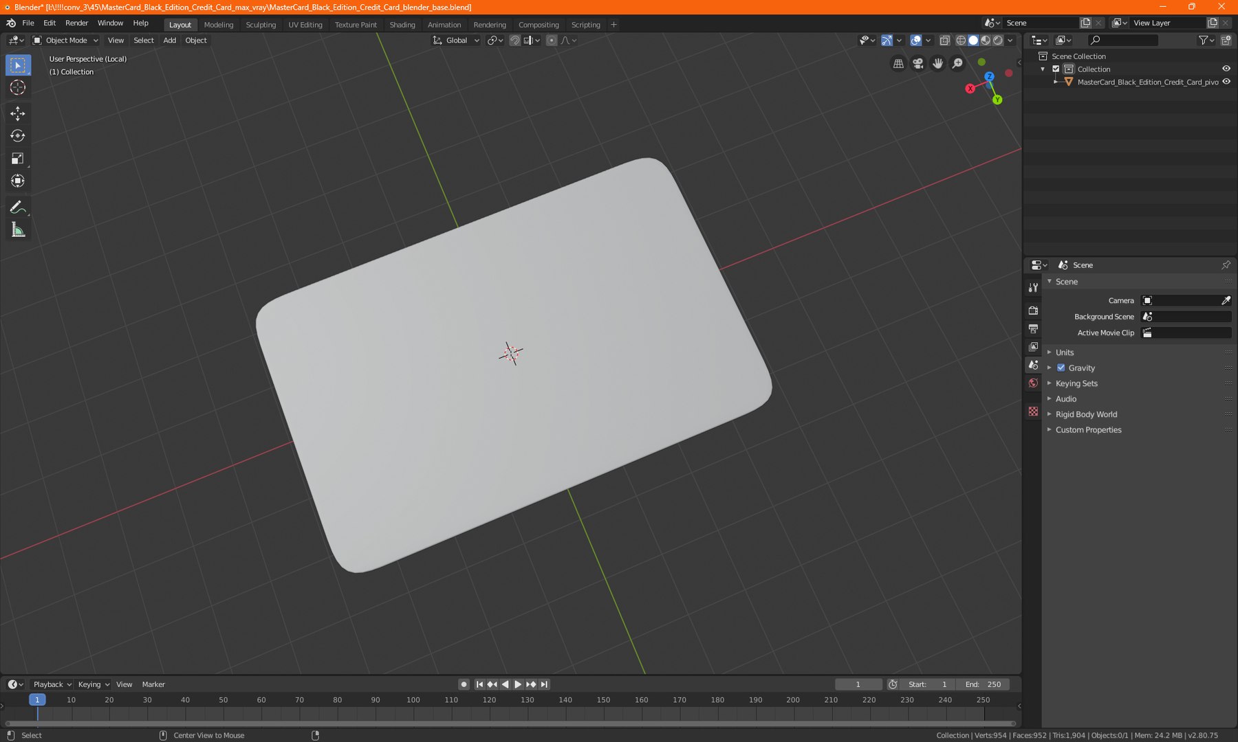 3D MasterCard Black Edition Credit Card - TurboSquid 2046429