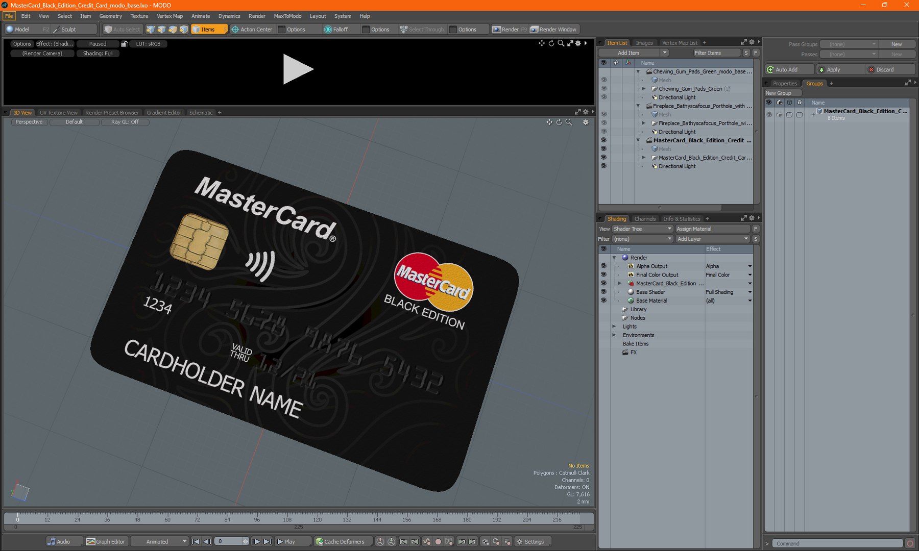 3D MasterCard Black Edition Credit Card - TurboSquid 2046429
