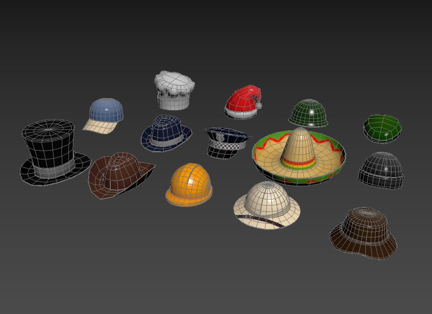 Hats helmet pack 3D model - TurboSquid 1633029