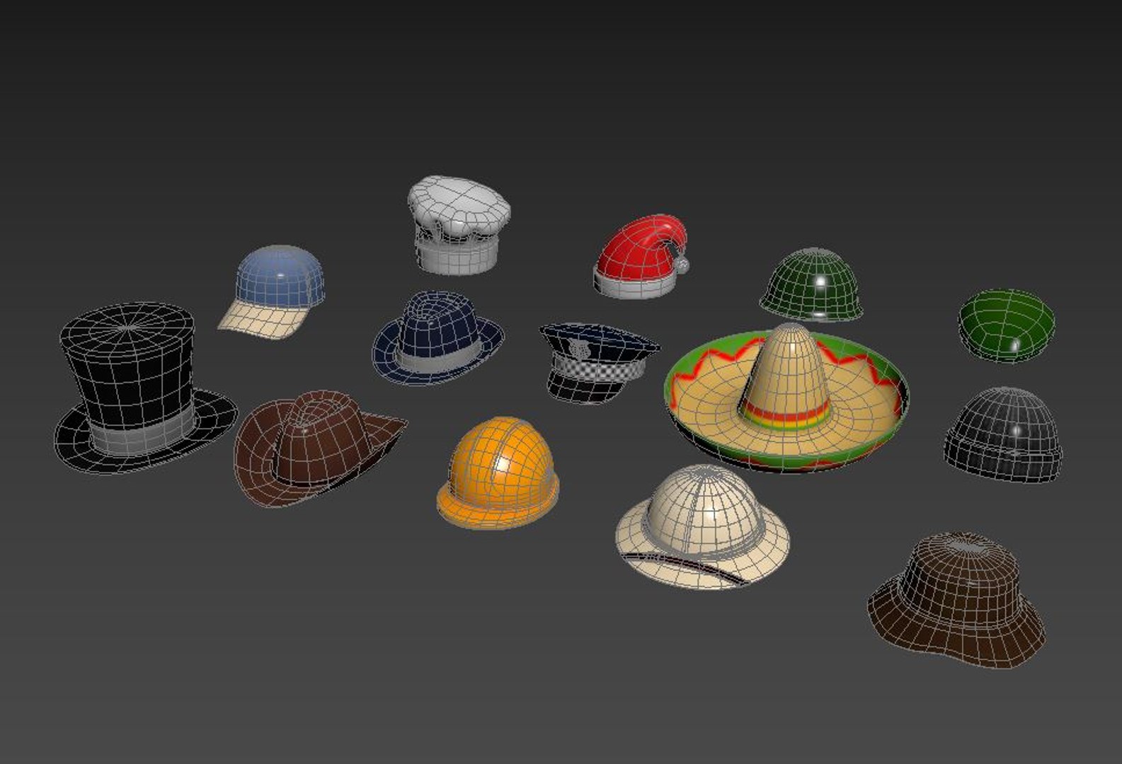 Hats helmet pack 3D model - TurboSquid 1633029