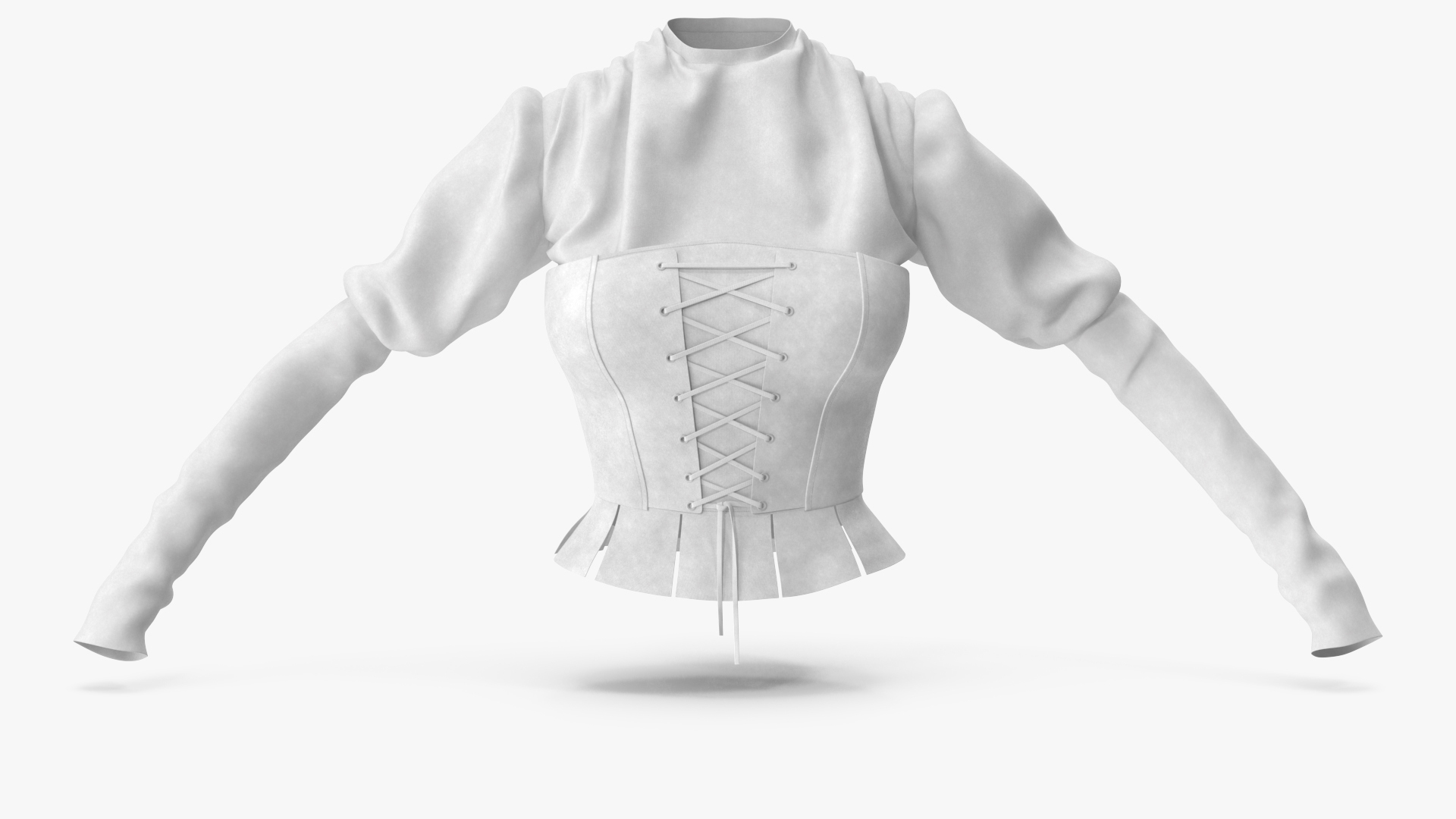 Blouse With Corset 2 Model Turbosquid 2124492