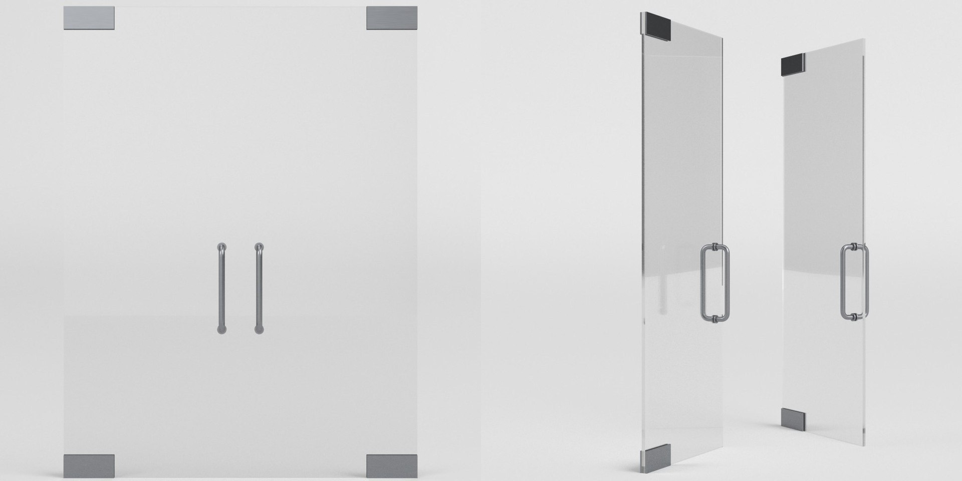 3D Frameless Glass Door - TurboSquid 1605665