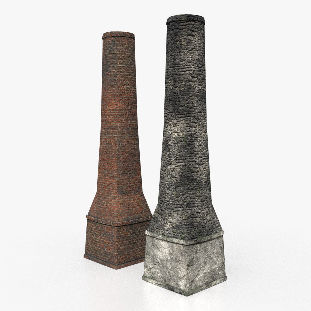 3D model Two Brick chimneys - TurboSquid 2154275