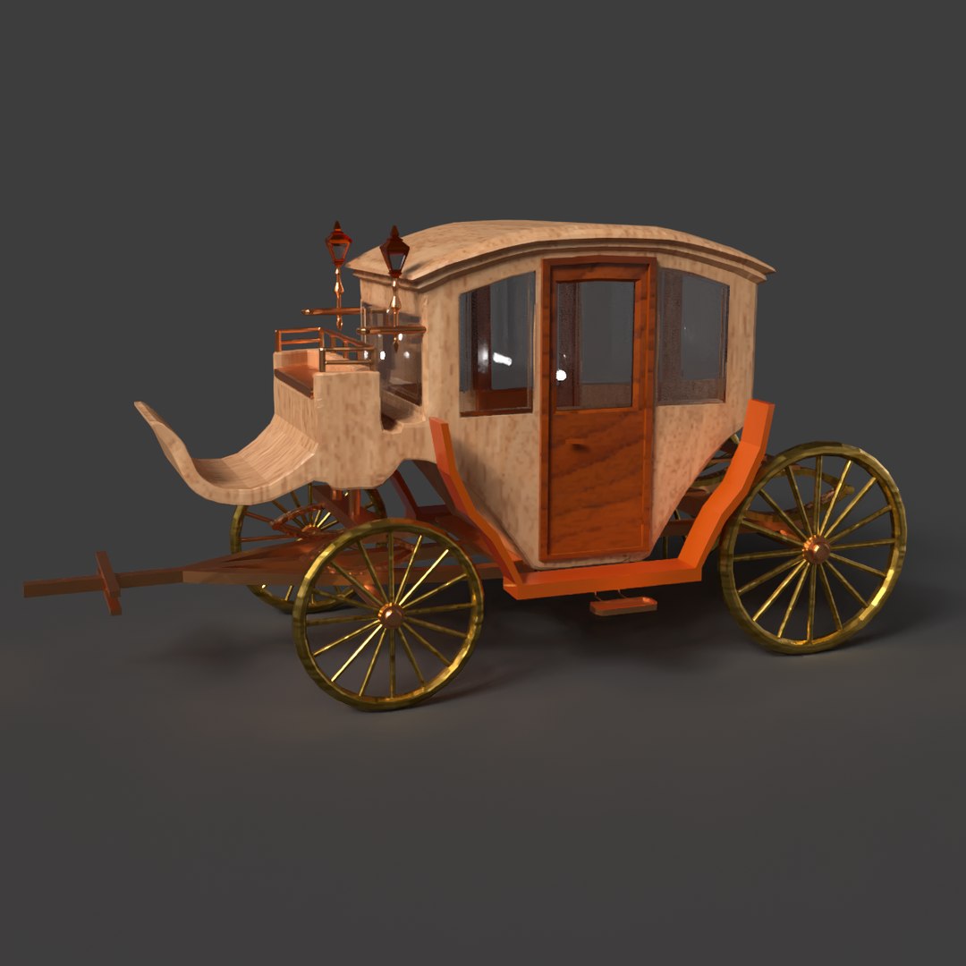 3D Chinese Ancient Wooden Carriage Model - TurboSquid 2389696