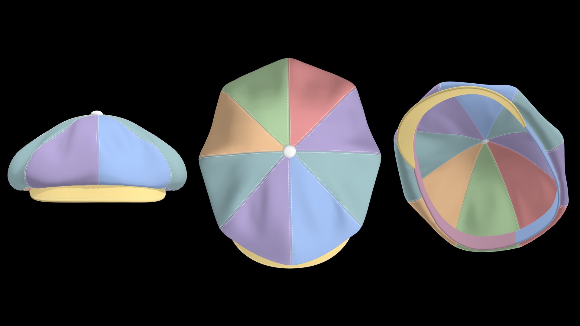 3D CLASSIC CAPS PACK Mv2 Zpac Obj Fbx Highpoly - TurboSquid 2322476