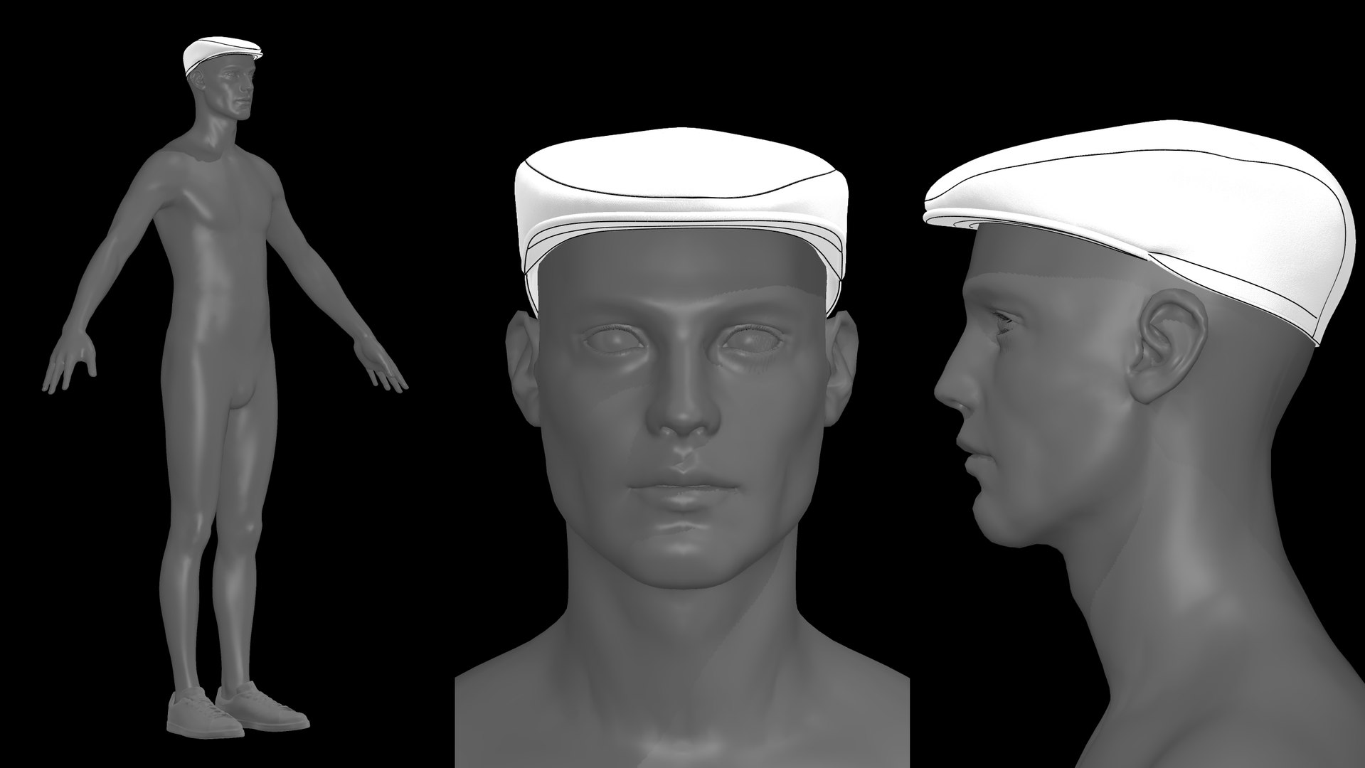 3D CLASSIC CAPS PACK Mv2 Zpac Obj Fbx Highpoly - TurboSquid 2322476