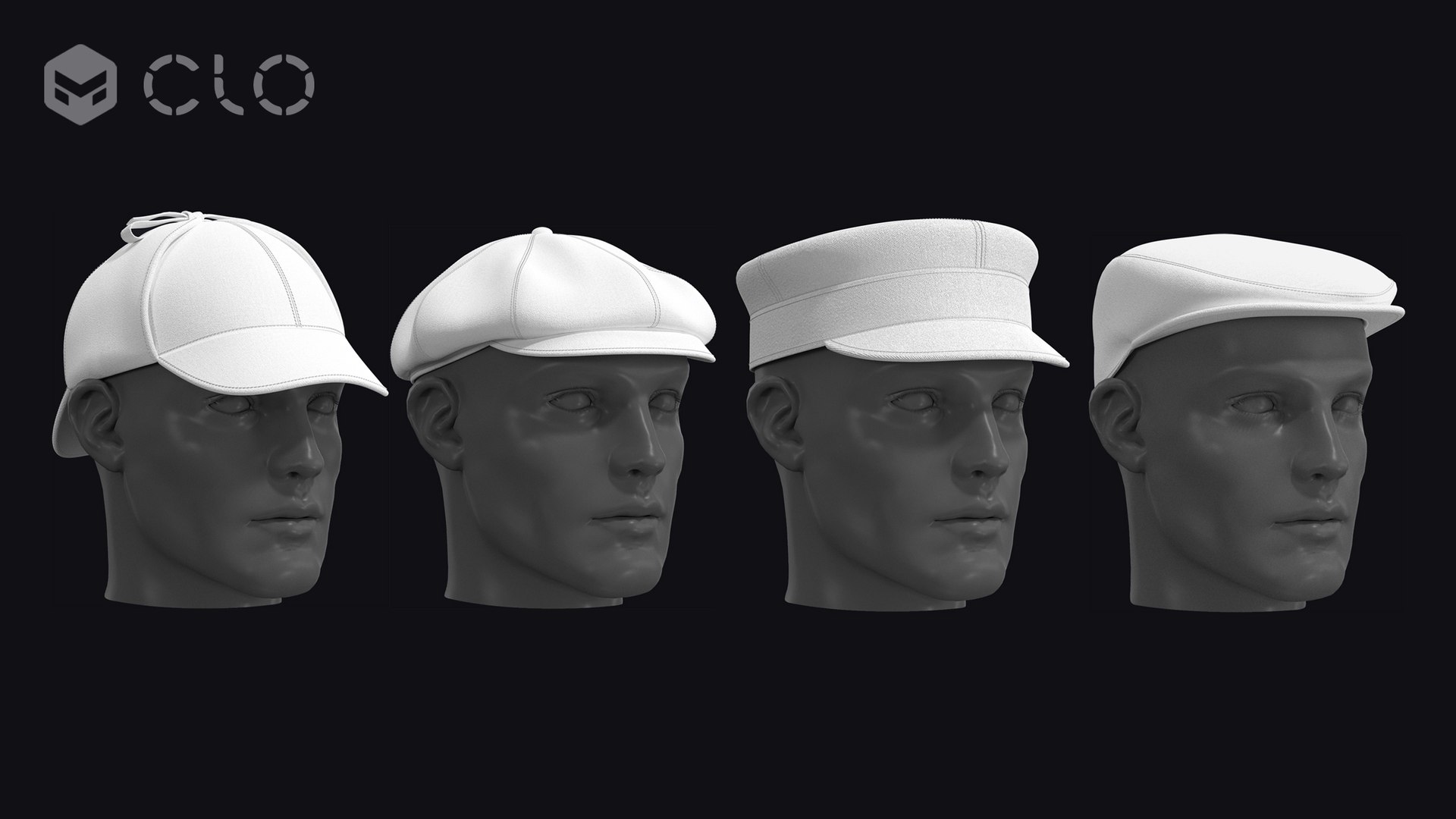 3D CLASSIC CAPS PACK Mv2 Zpac Obj Fbx Highpoly - TurboSquid 2322476