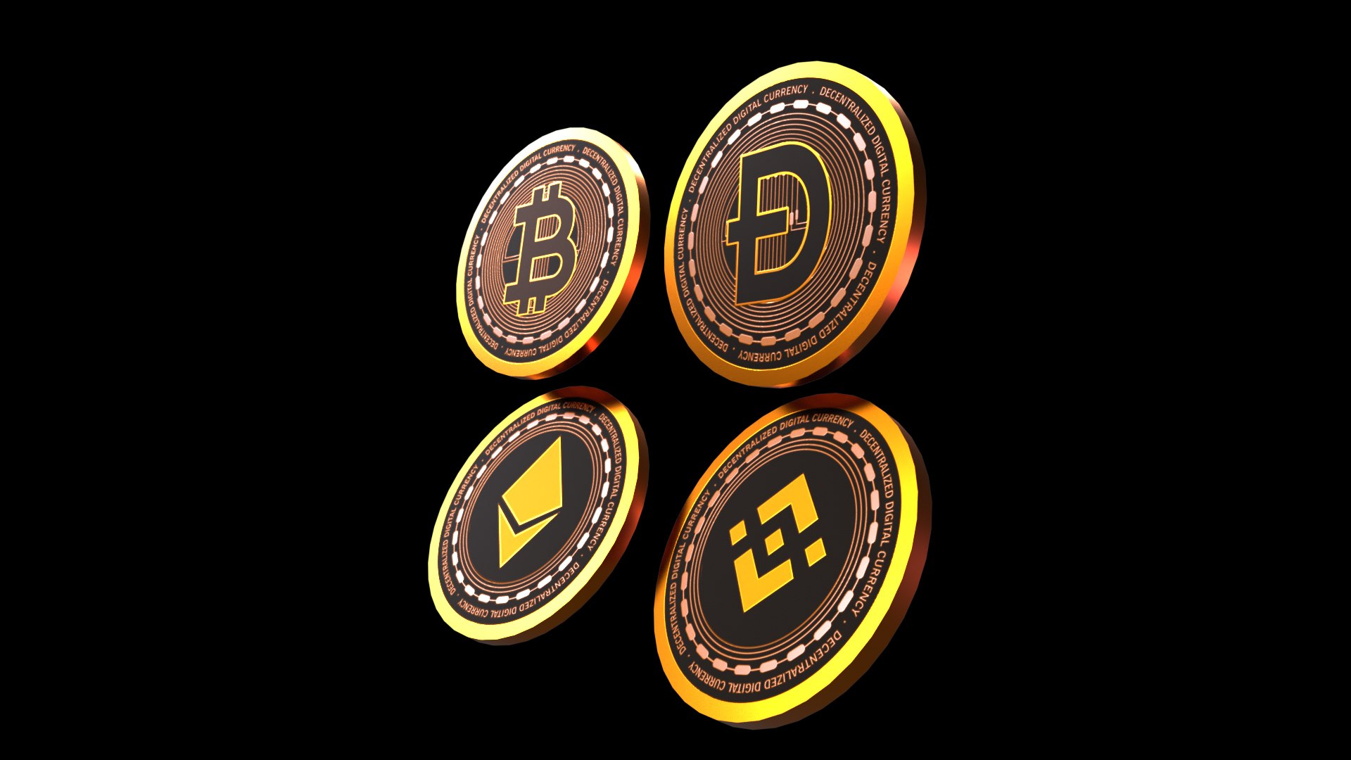 Crypto Coins Low-poly Model - TurboSquid 2039831