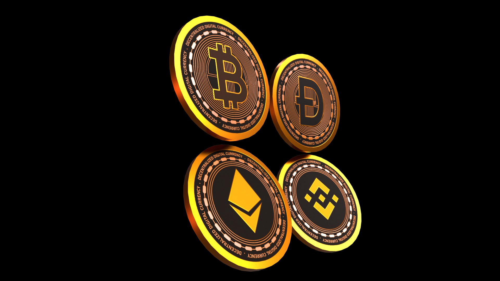 Crypto Coins Low-poly Model - TurboSquid 2039831