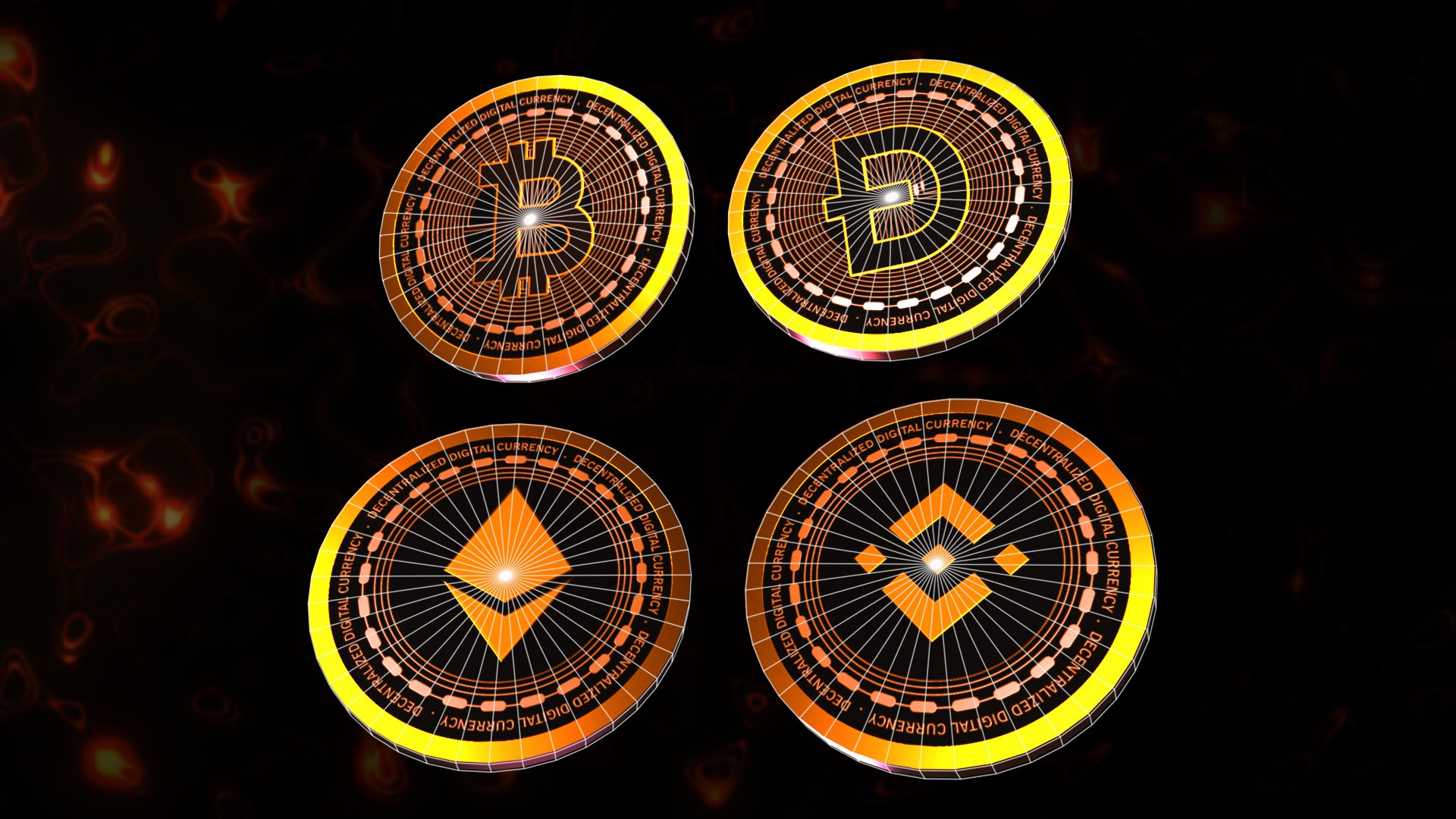Crypto Coins Low-poly Model - TurboSquid 2039831