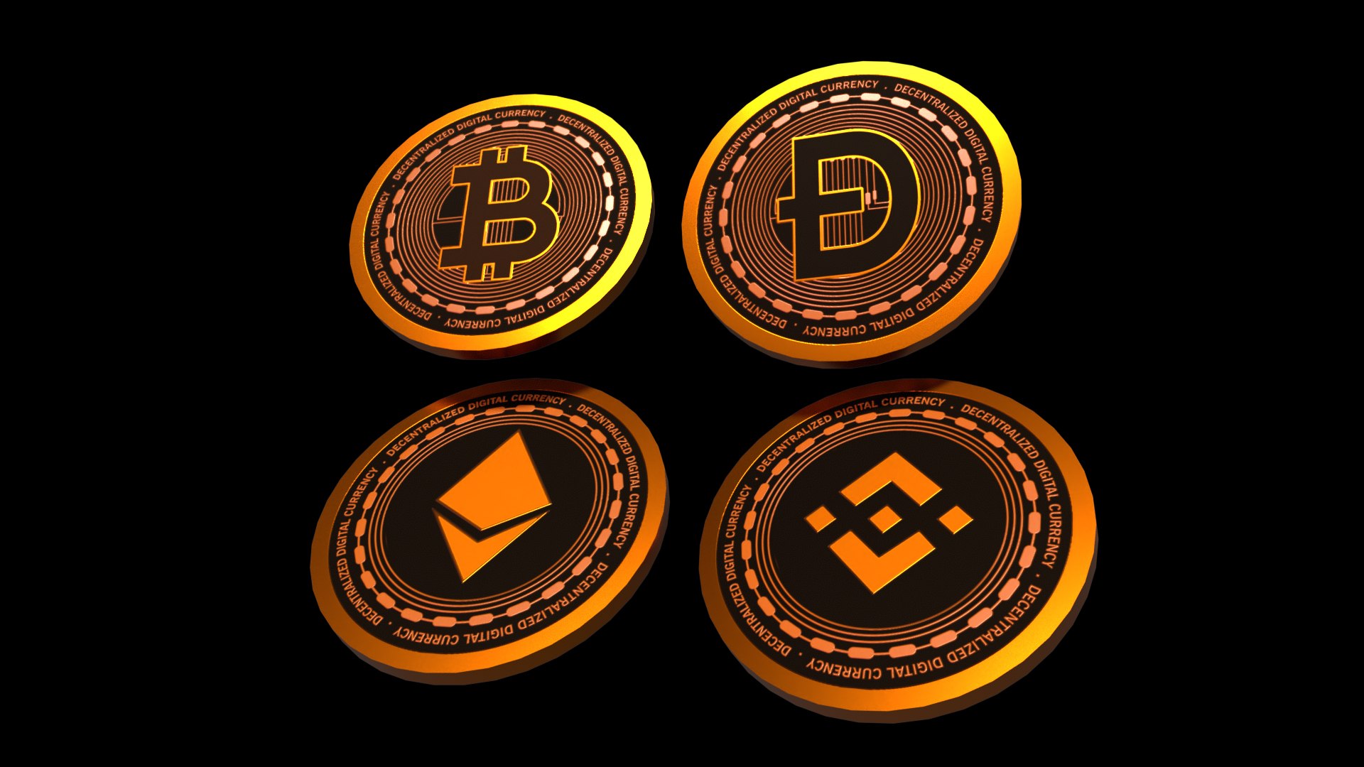 Crypto Coins Low-poly Model - TurboSquid 2039831