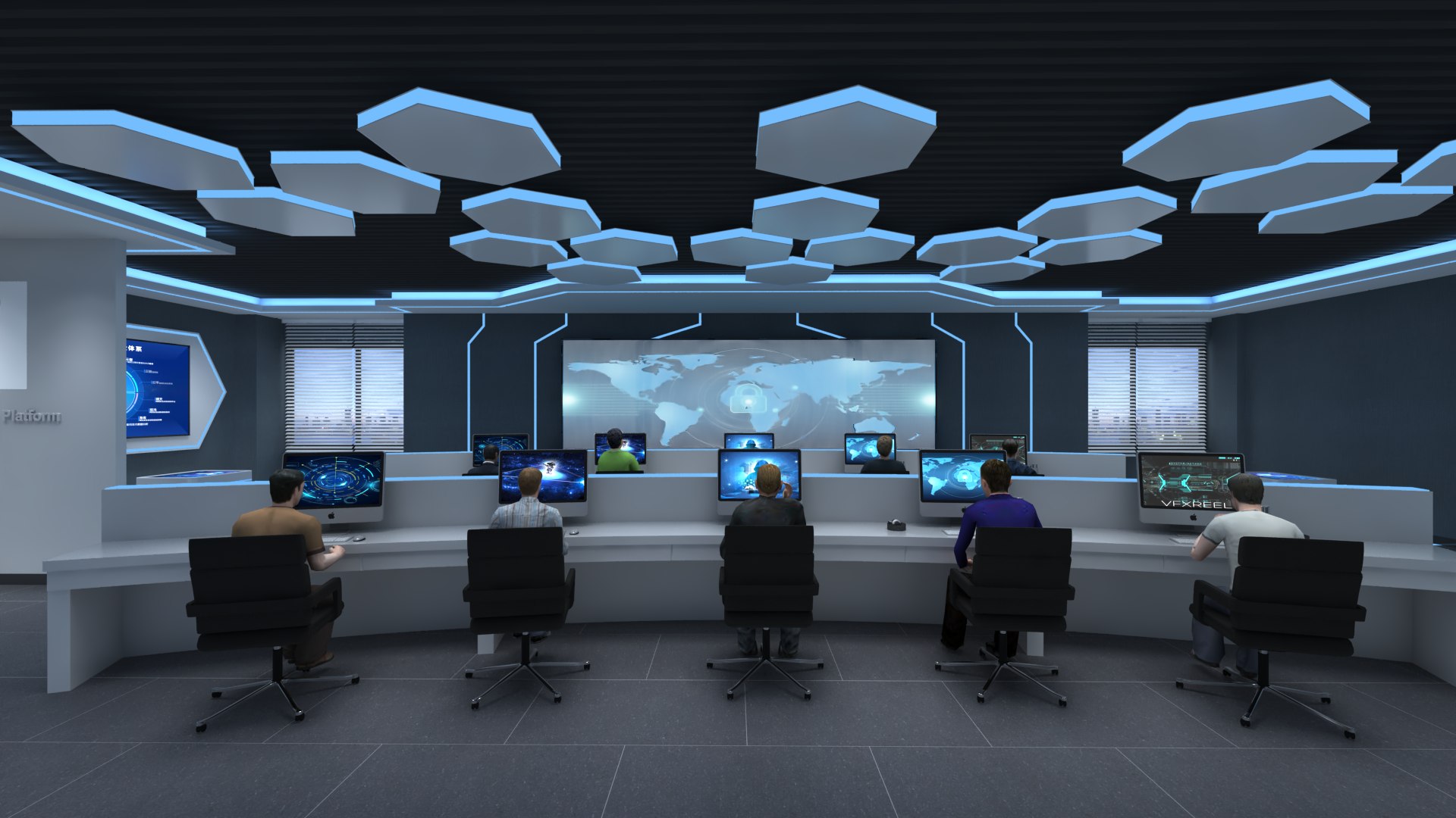 Command Room Monitoring Center1 3D Model - TurboSquid 2111304