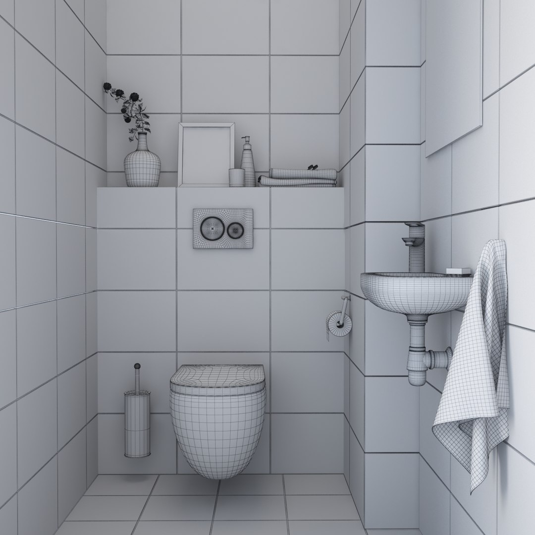 3D Restroom Interior Model - TurboSquid 1348197