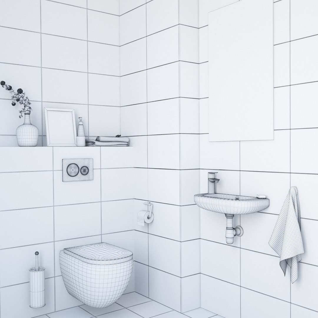 3D Restroom Interior Model - TurboSquid 1348197