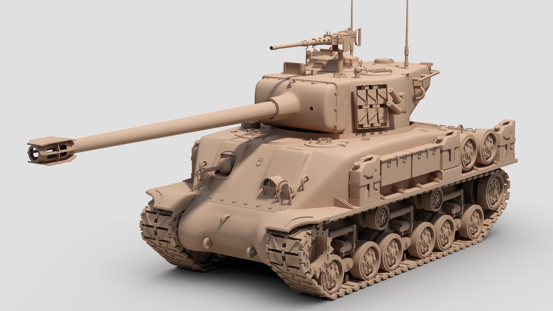 Idf M51 Super Sherman Tank 3d Model