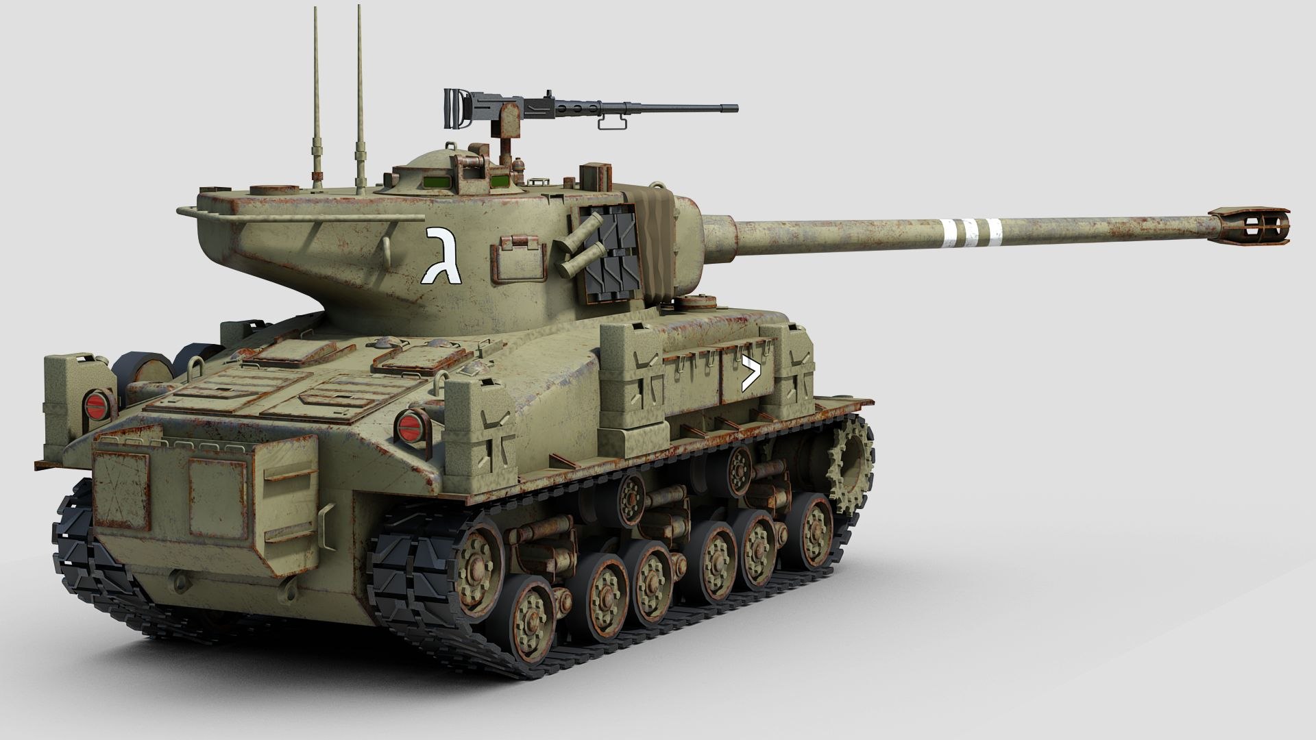 Idf M51 Super Sherman Tank 3d Model