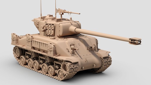 idf m51 super sherman tank 3d model