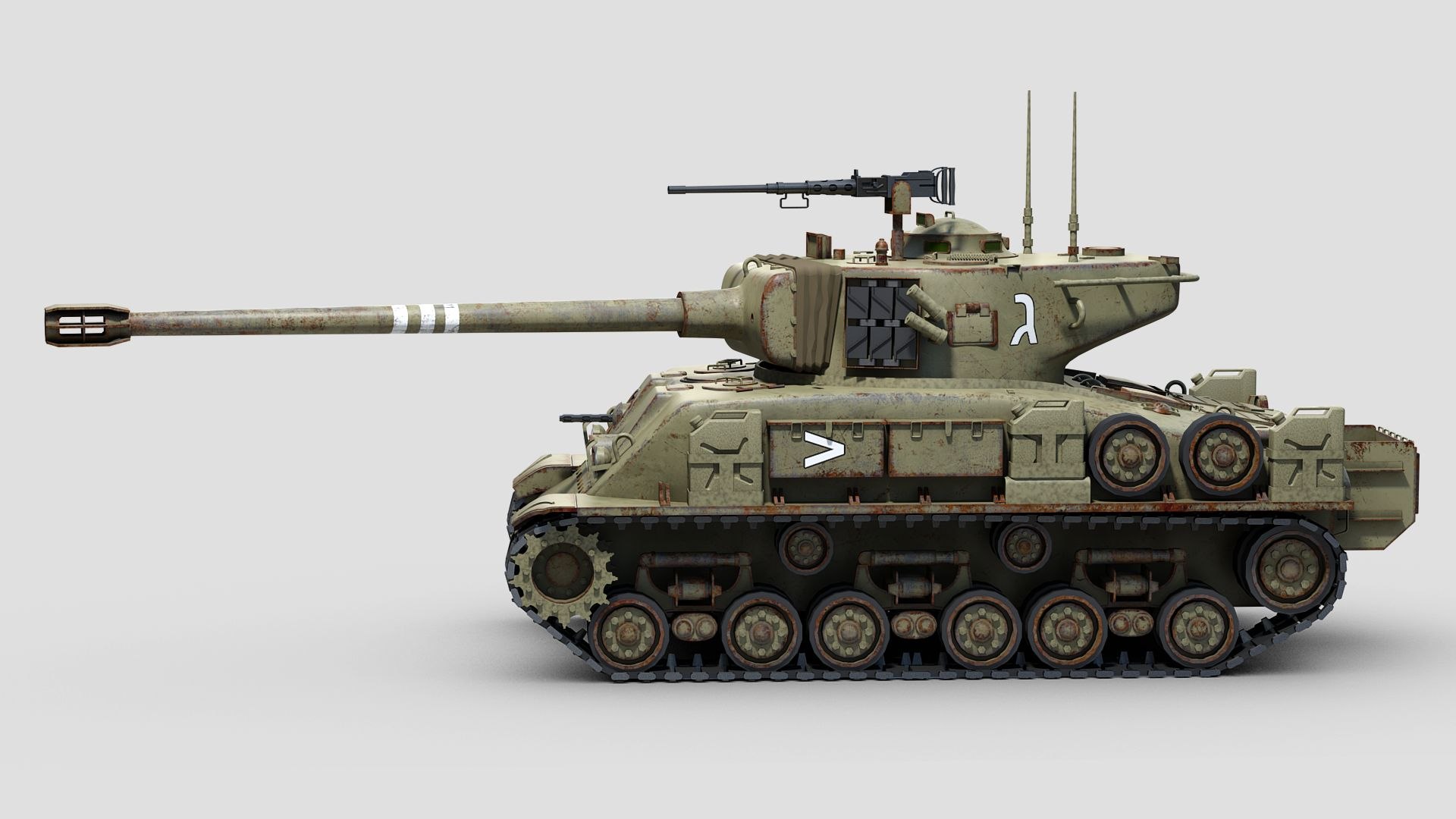 Idf M51 Super Sherman Tank 3d Model