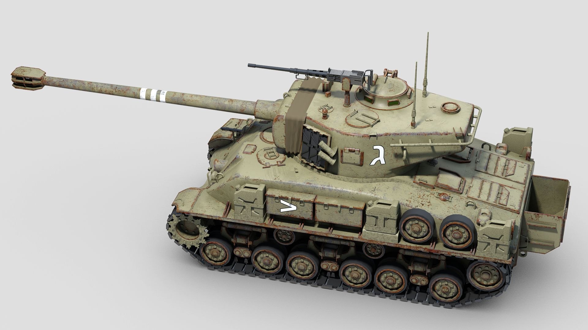 Idf M51 Super Sherman Tank 3d Model