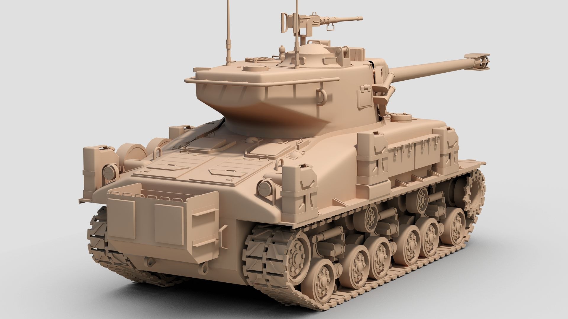 Idf M51 Super Sherman Tank 3d Model