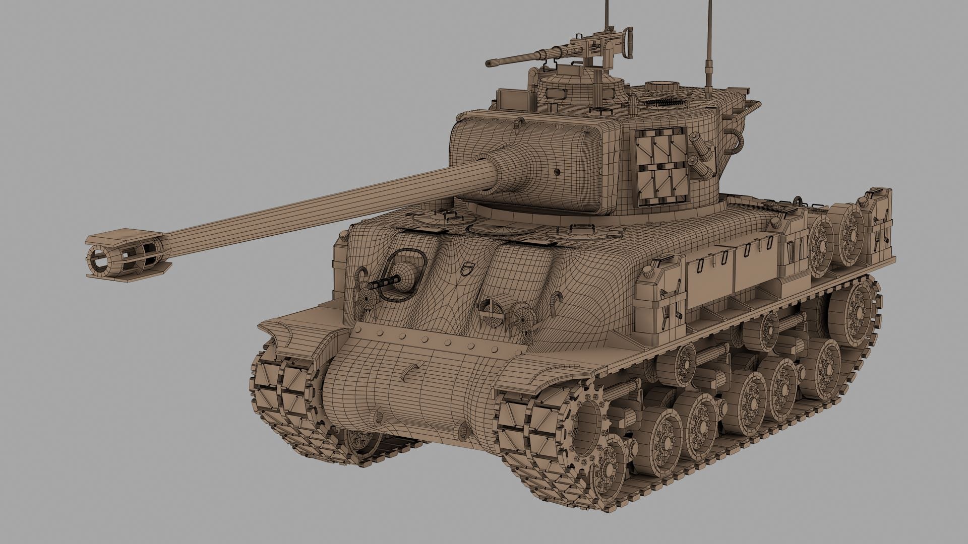 Idf M51 Super Sherman Tank 3d Model