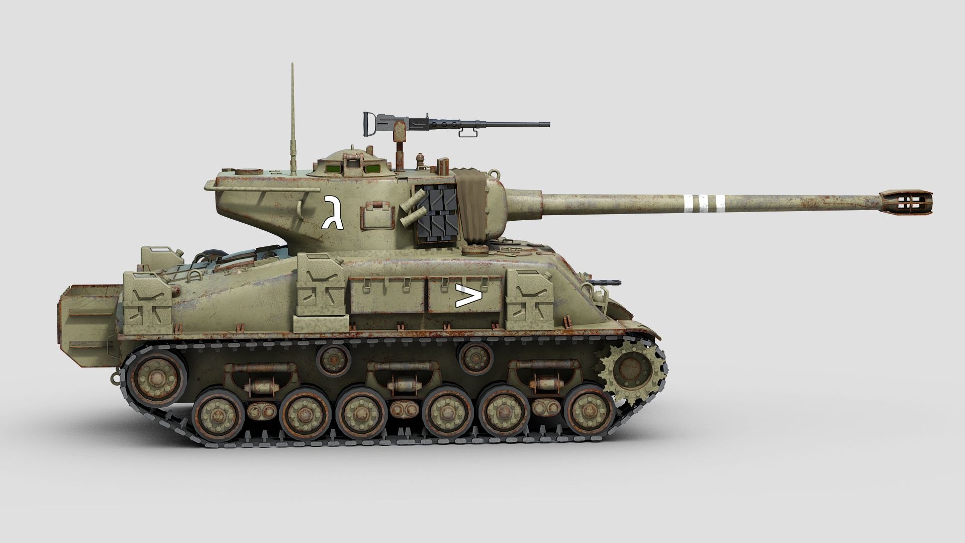 Idf M51 Super Sherman Tank 3d Model