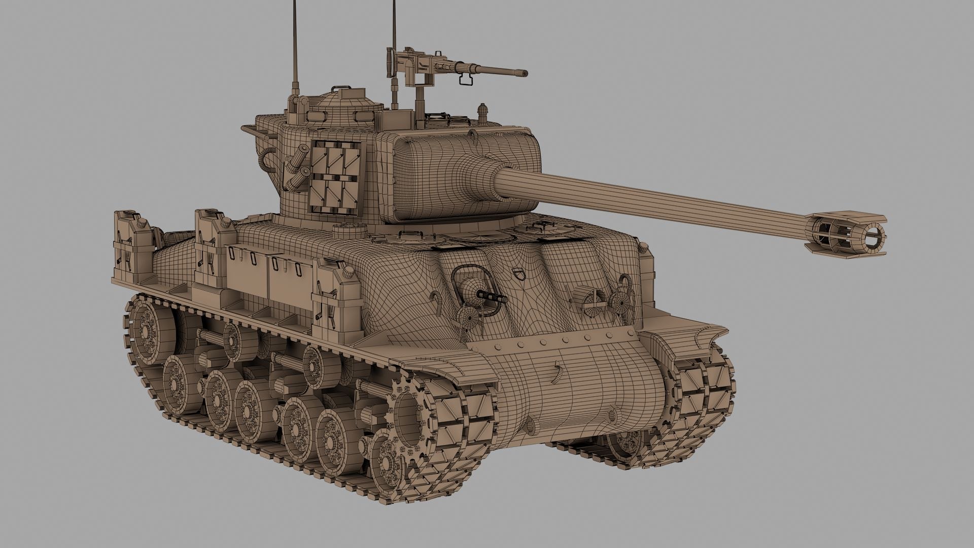 Idf M51 Super Sherman Tank 3d Model