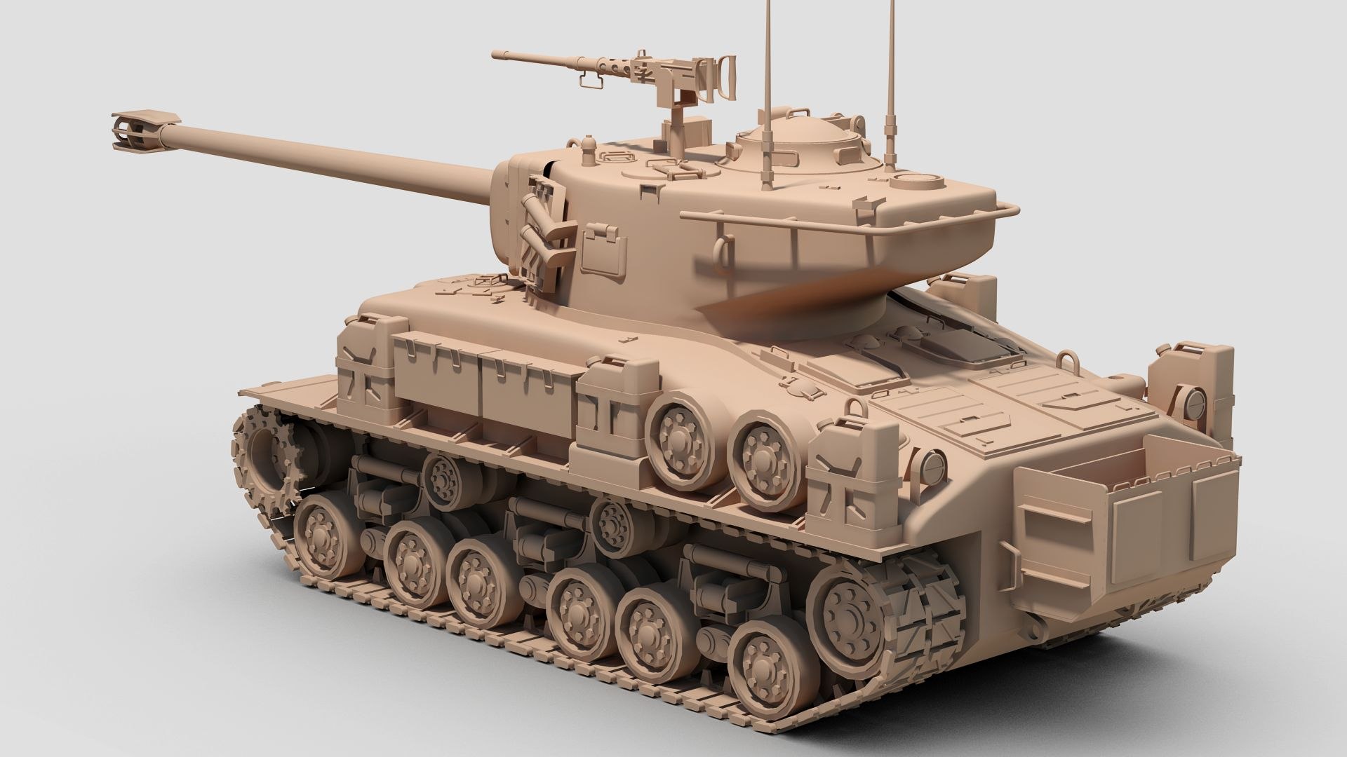 Idf M51 Super Sherman Tank 3d Model