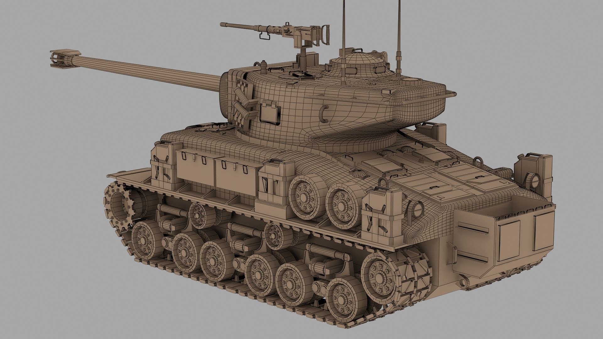 Idf M51 Super Sherman Tank 3d Model