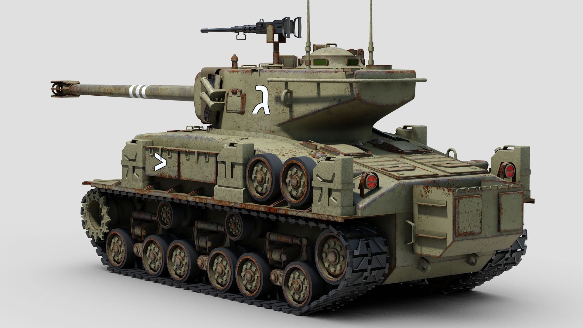 Idf M51 Super Sherman Tank 3d Model
