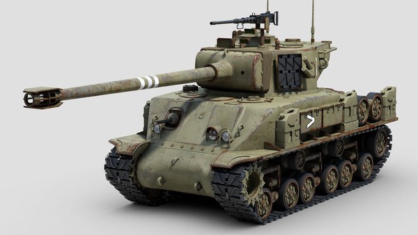 idf m51 super sherman tank 3d model
