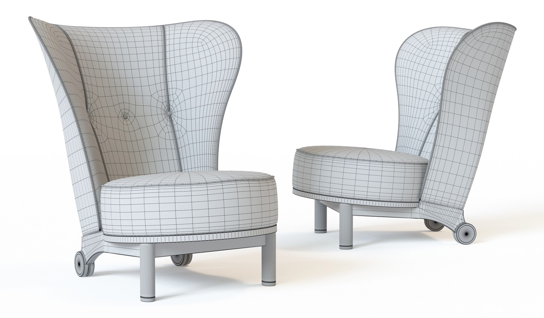 Swivel Wing Chair 3D Model - TurboSquid 1682815