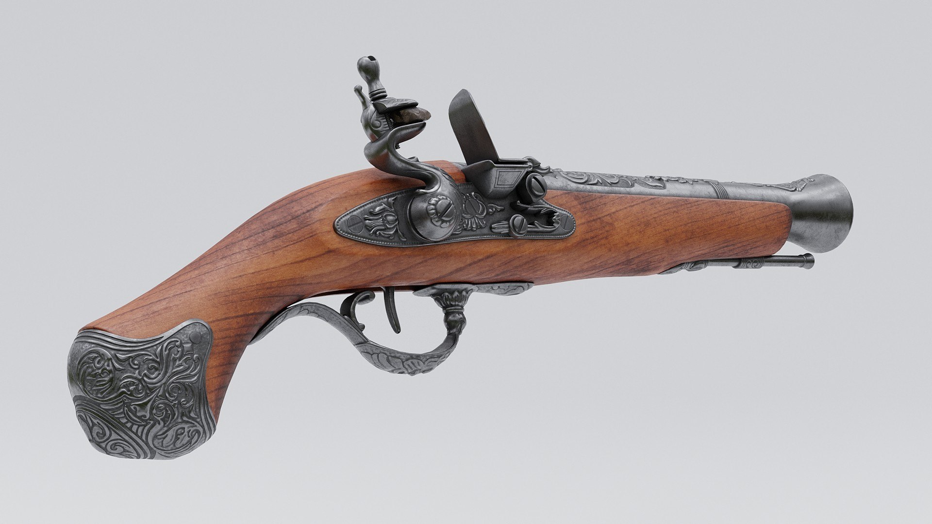 3D Pirate Flintlock Pistol - TurboSquid 1584411