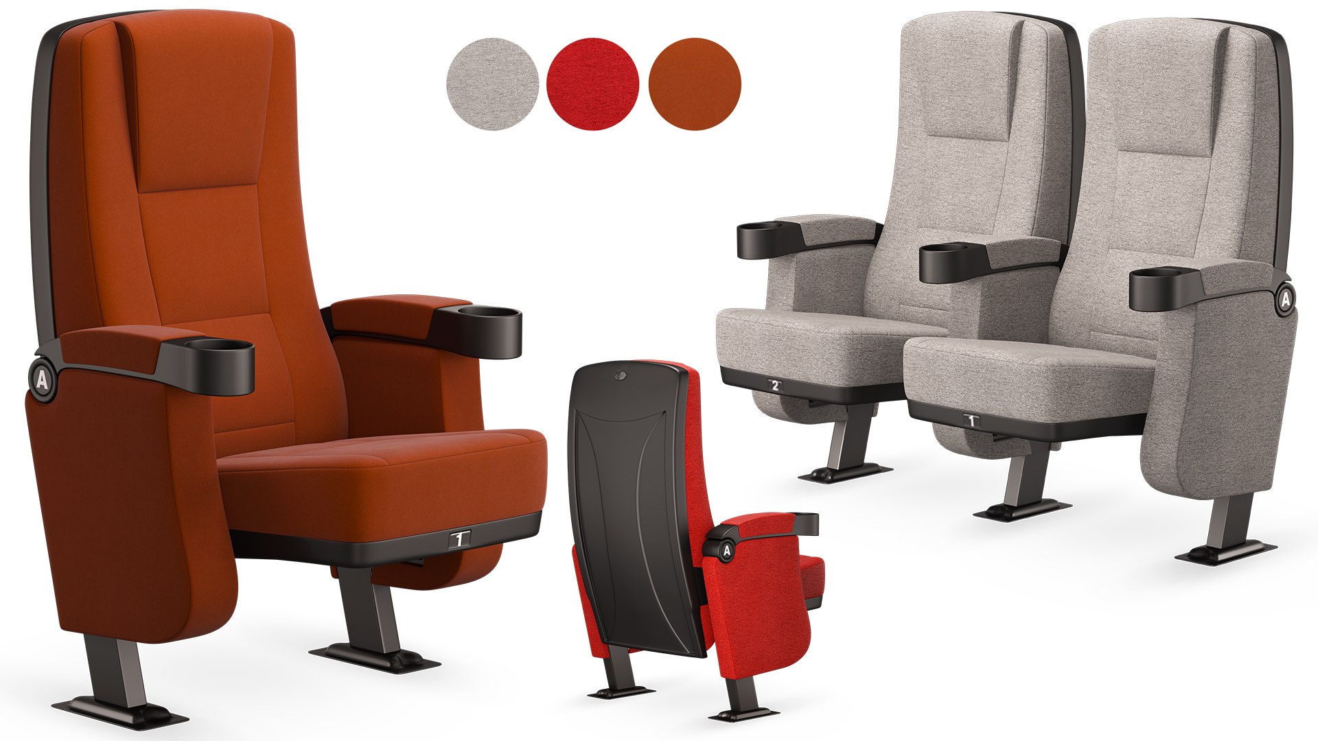 3D Cinema Chair 01 - Max Vray Model - TurboSquid 2050819