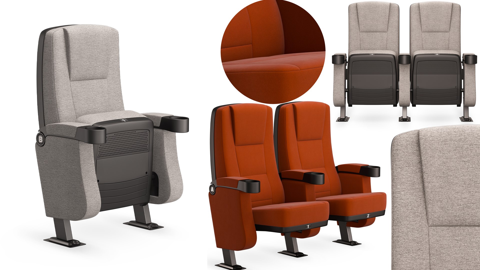 3D Cinema Chair 01 - Max Vray Model - TurboSquid 2050819