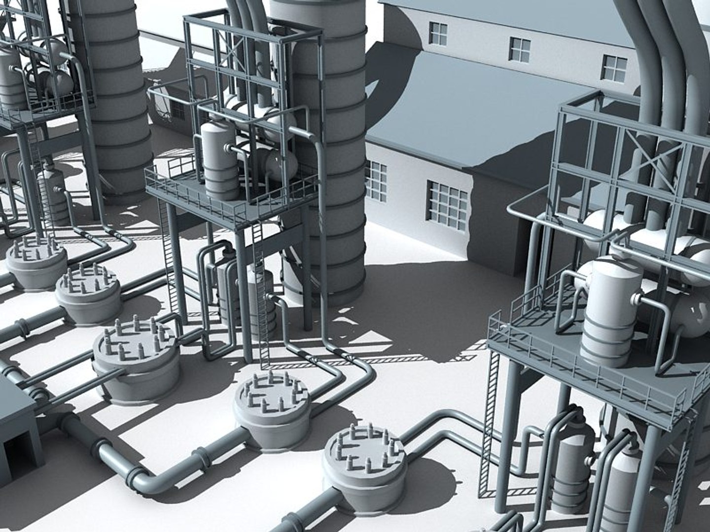 Refinery Unit 3 3d Model